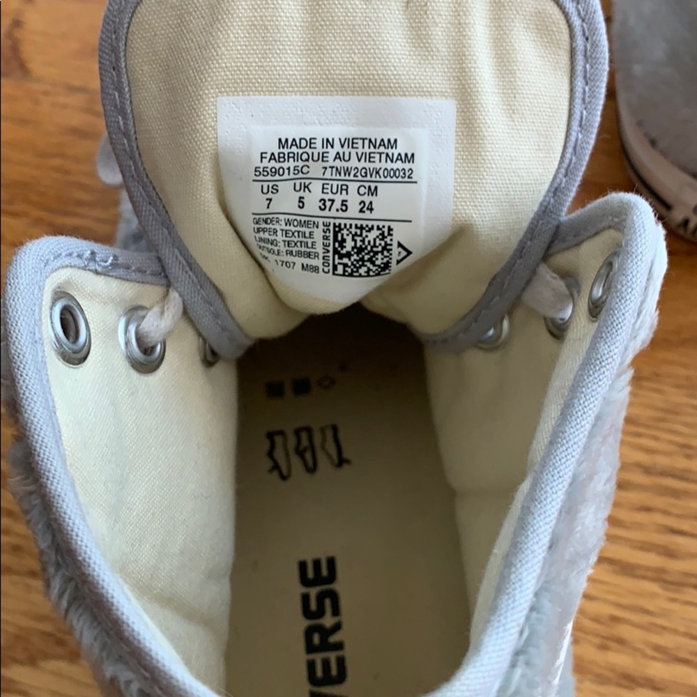 Free People Furry Gray Wolf Converse Hi Top - Gem